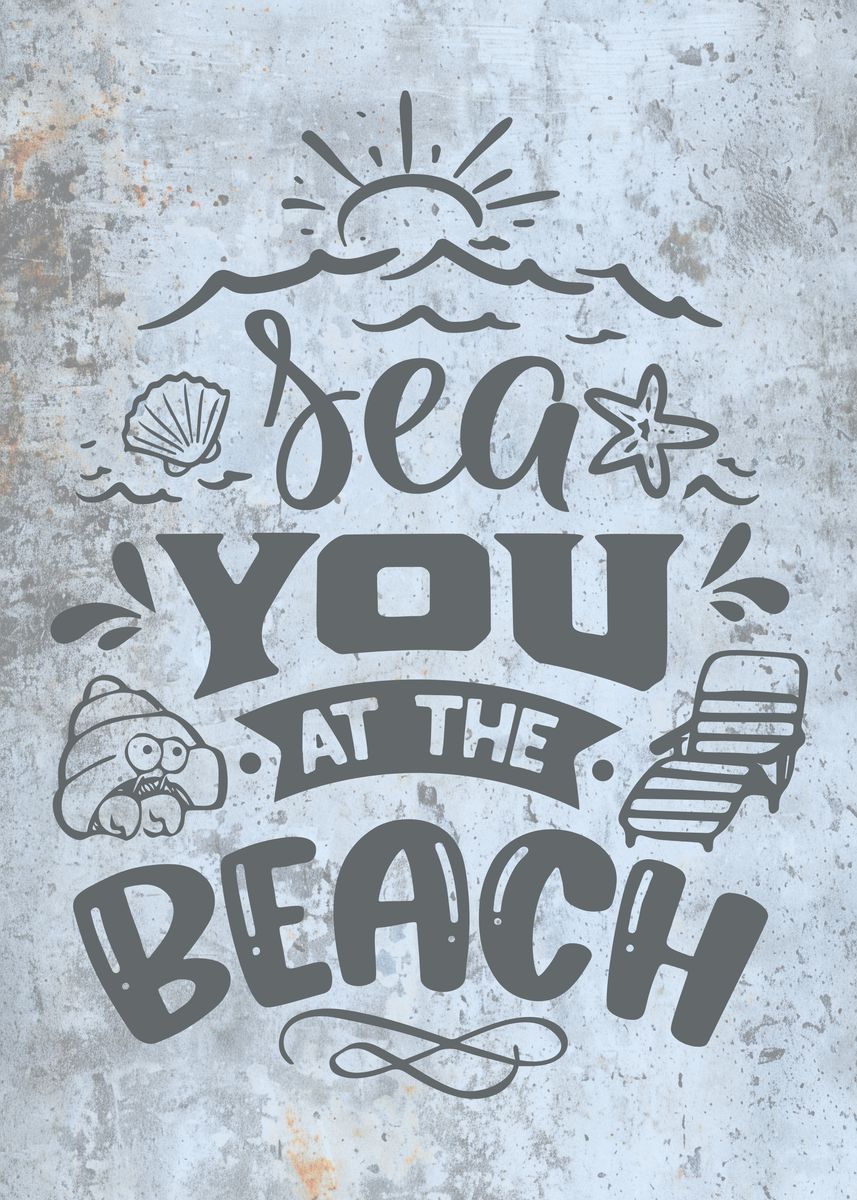 'Beach Themed Wall Decor Sea You at the Beach' Poster, picture, metal ...