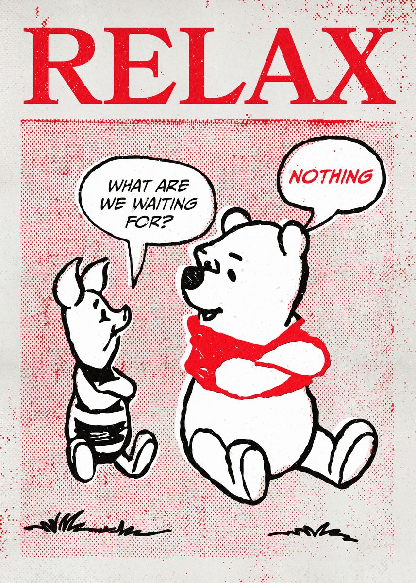 'Piglet Pooh Relax' Poster, picture, metal print, paint by Disney ...