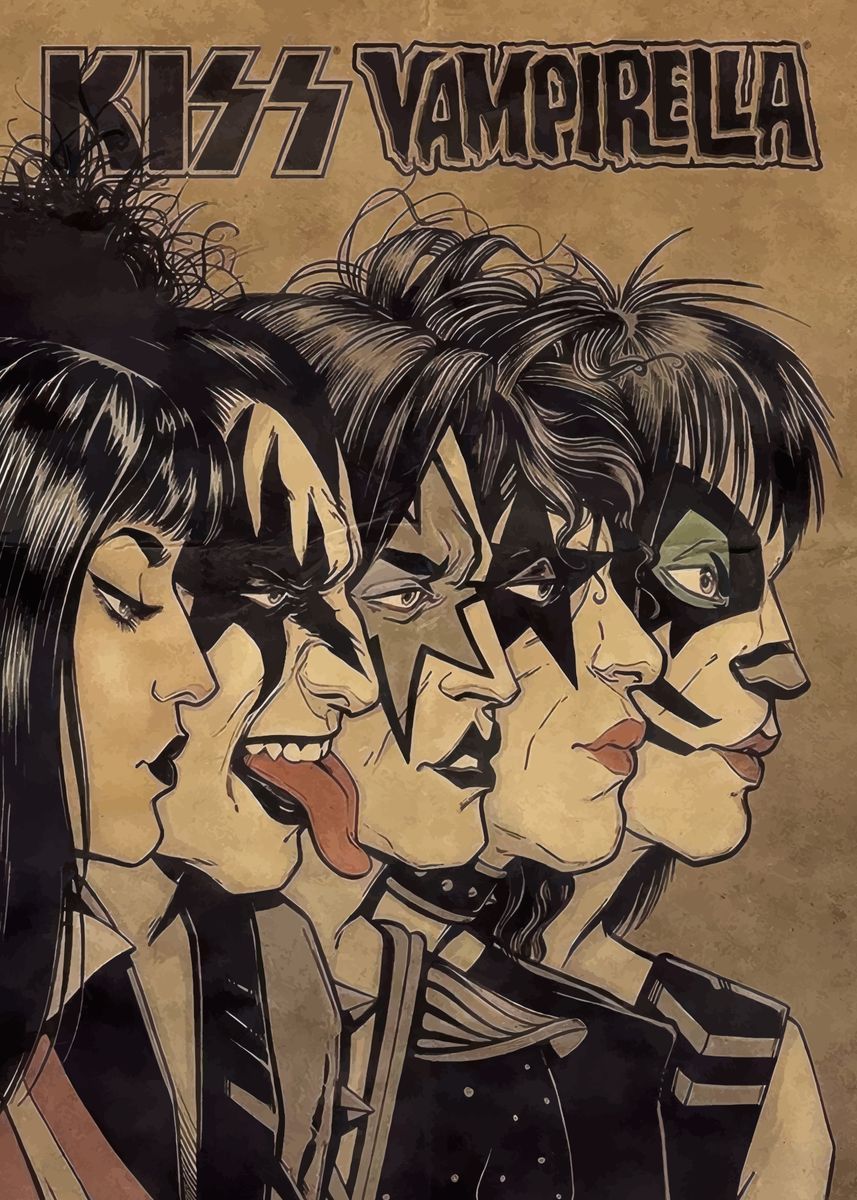'KISS Vampirella Comic Cover' Poster, picture, metal print, paint by ...