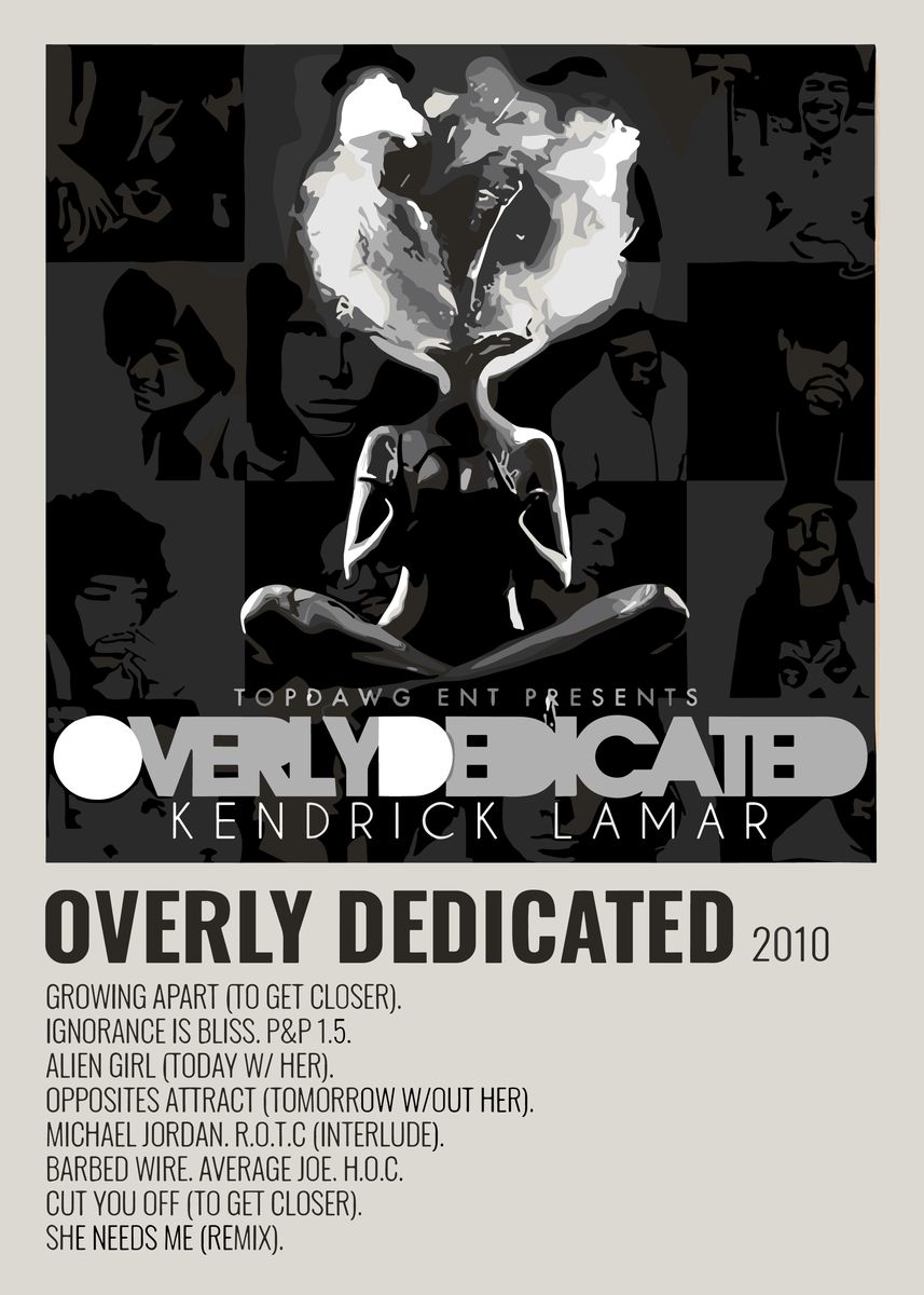 'Kendrick Lamar Overly Dedicated' Poster, picture, metal print, paint ...