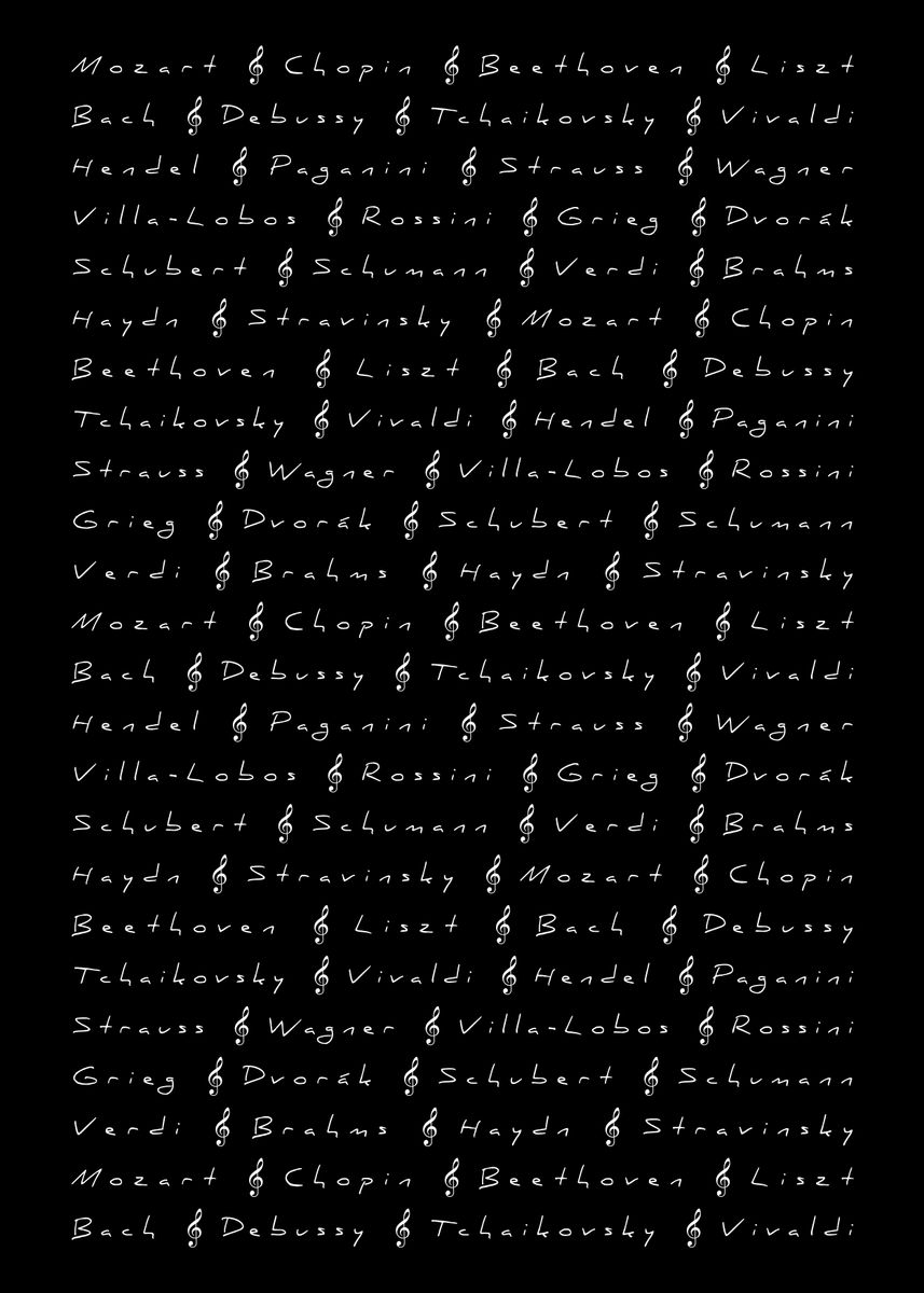 'Classical Composers' Poster, picture, metal print, paint by ALMA ...