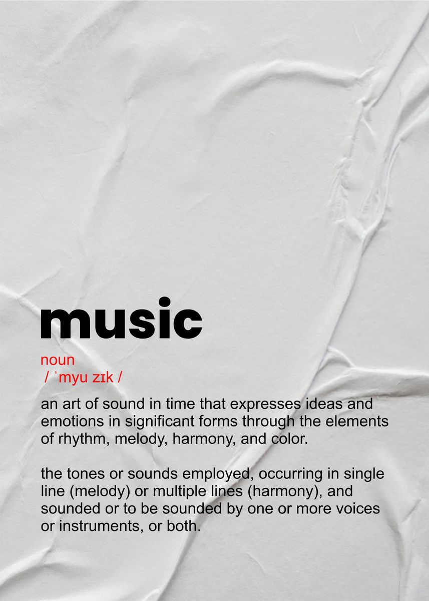 'Music Definition Poster' Poster, picture, metal print, paint by Print ...
