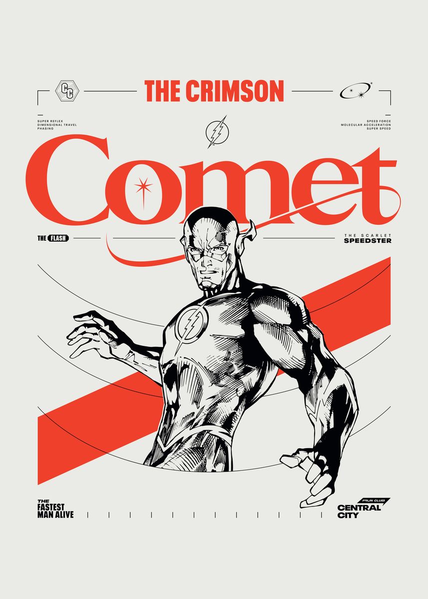 'The Crimson Comet' Poster, picture, metal print, paint by DC Comics ...