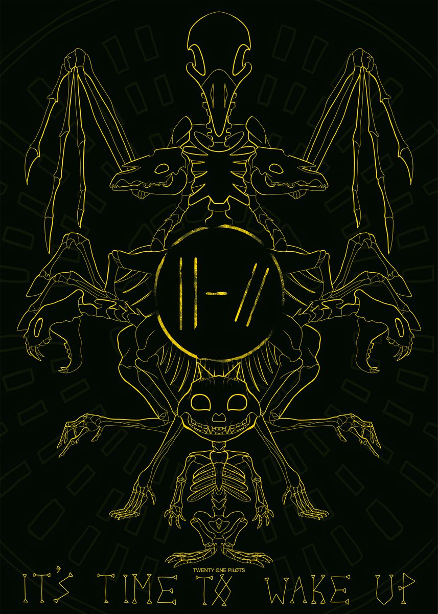'Twenty One Pilots Skeleton Art' Poster, picture, metal print, paint by ...