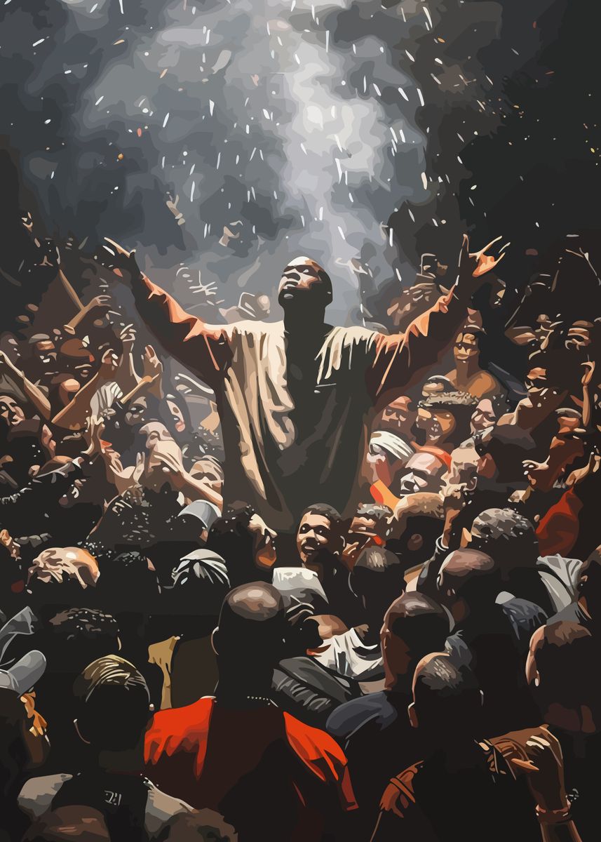 'Kanye West Concert' Poster, picture, metal print, paint by Toko Pojok ...