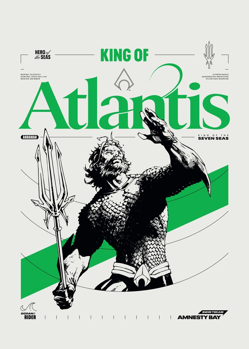 'King of Atlantis' Poster, picture, metal print, paint by DC Comics ...