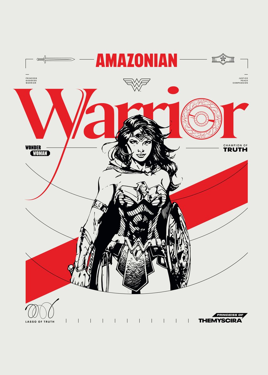 'Amazonian Warrior' Poster, picture, metal print, paint by DC Comics ...