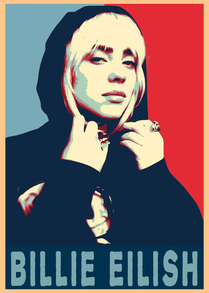 'Billie Eilish Pop Art ' Poster, picture, metal print, paint by ENYA ...