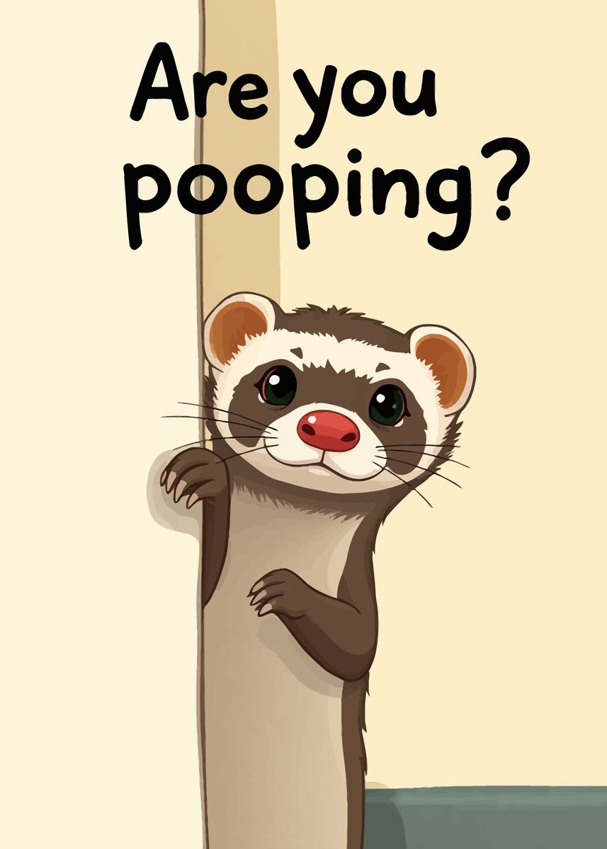 'Ferret Asking a Question' Poster, picture, metal print, paint by ...