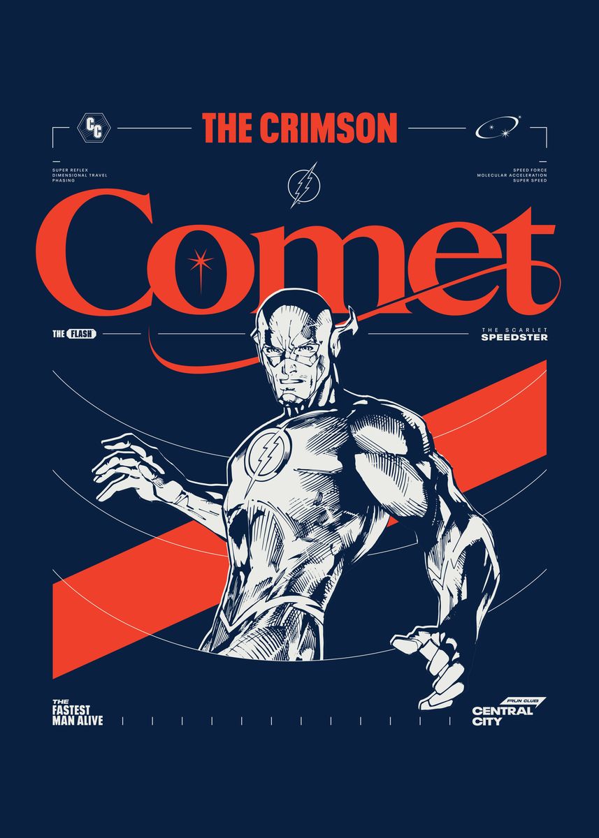 'Flash' Poster, picture, metal print, paint by DC Comics | Displate