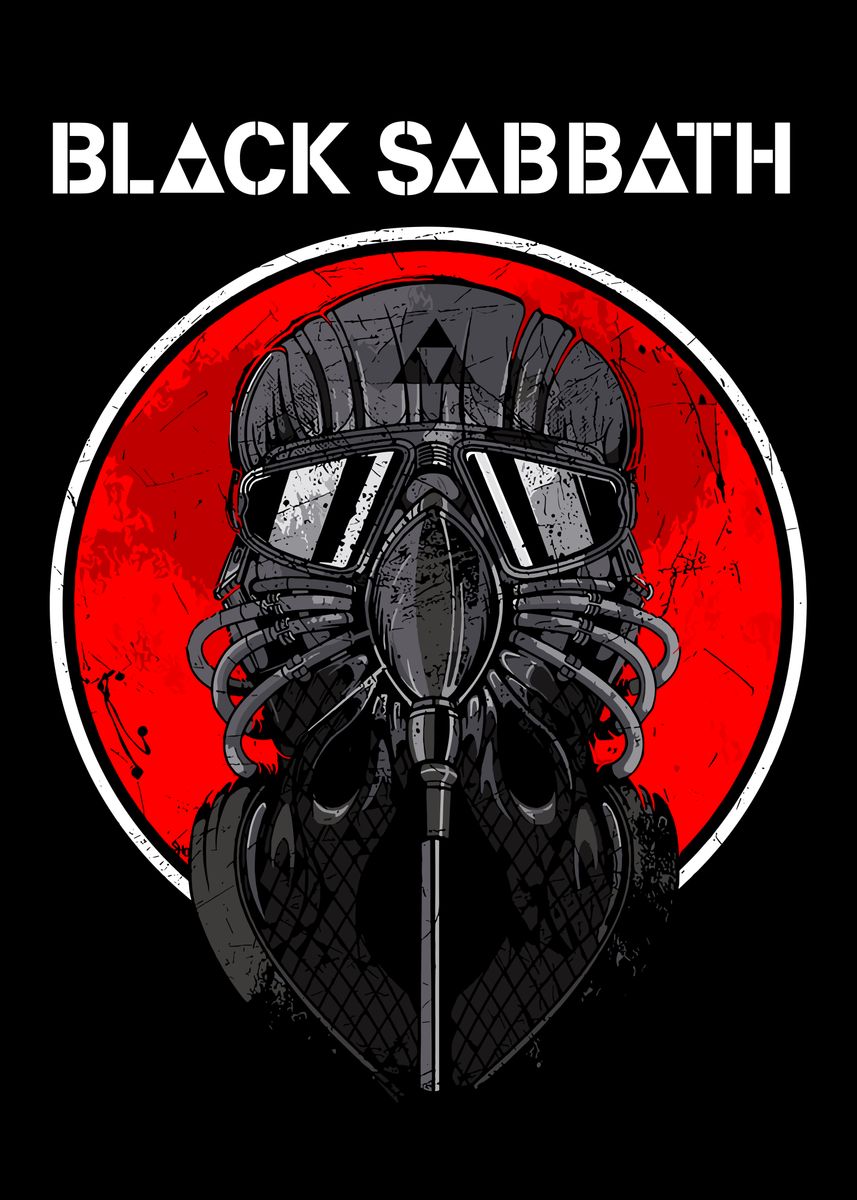 'Black Sabbath Gas Mask' Poster, picture, metal print, paint by Bendrat ...