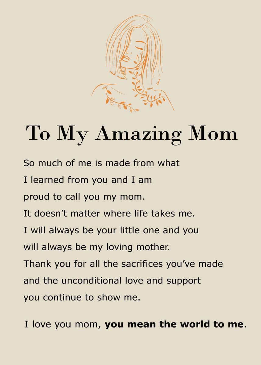 'My Amazing Mom Mother Mama Mommy Gift' Poster, picture, metal print ...