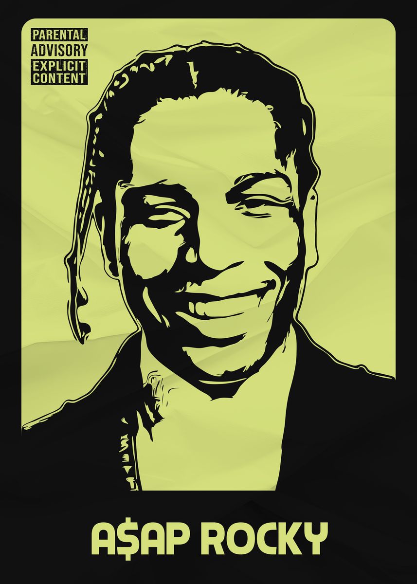 'ASAP Rocky Portrait' Poster, picture, metal print, paint by Tovu Yovi ...