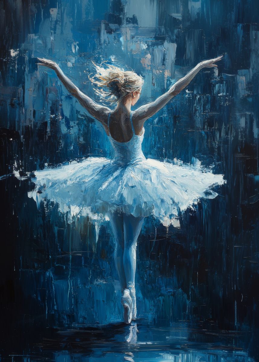 'Ballet Dancer Wall Art | Ballet Dancer in Blue' Poster, picture, metal ...