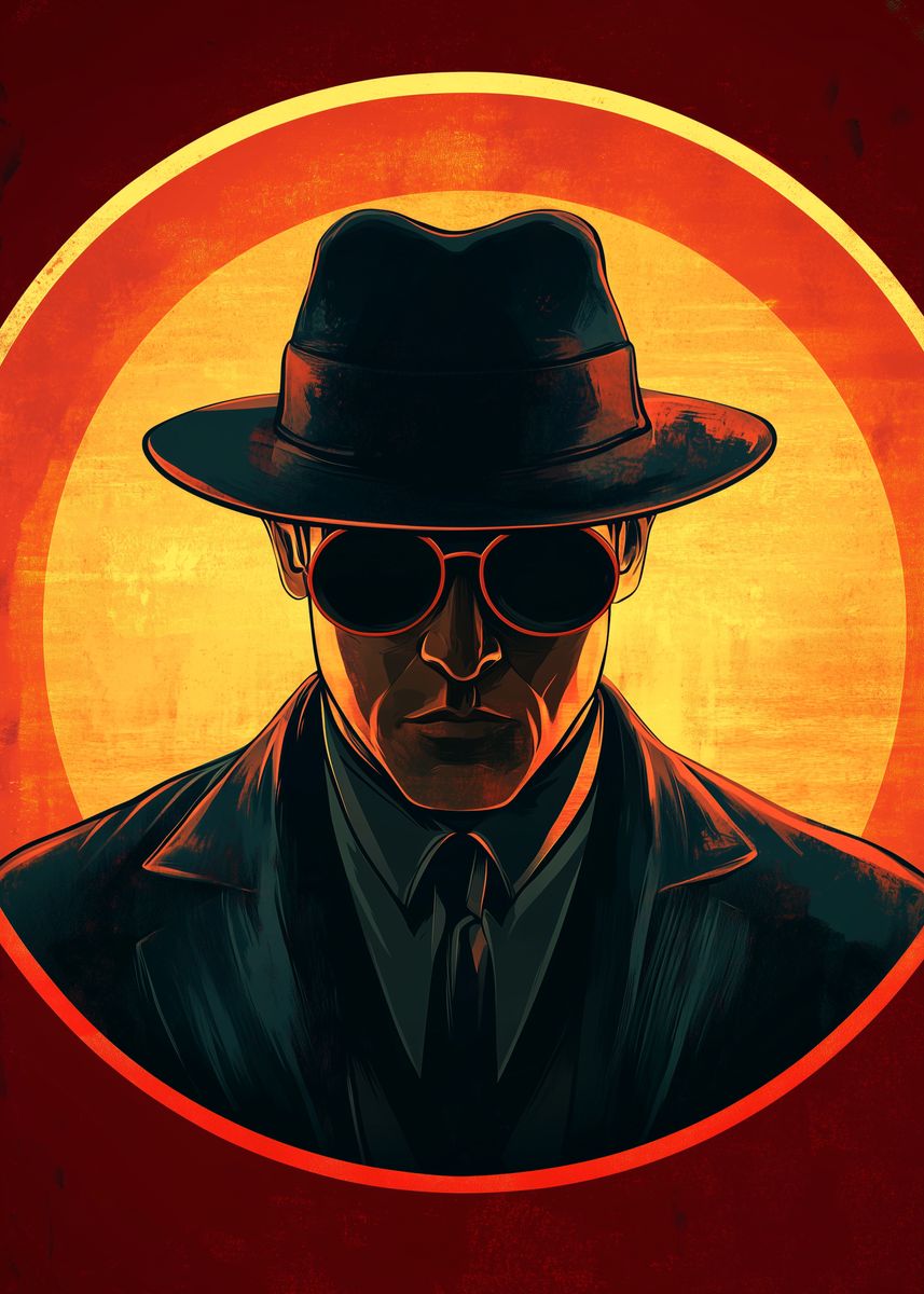 'Mysterious Man in Fedora' Poster, picture, metal print, paint by der ...