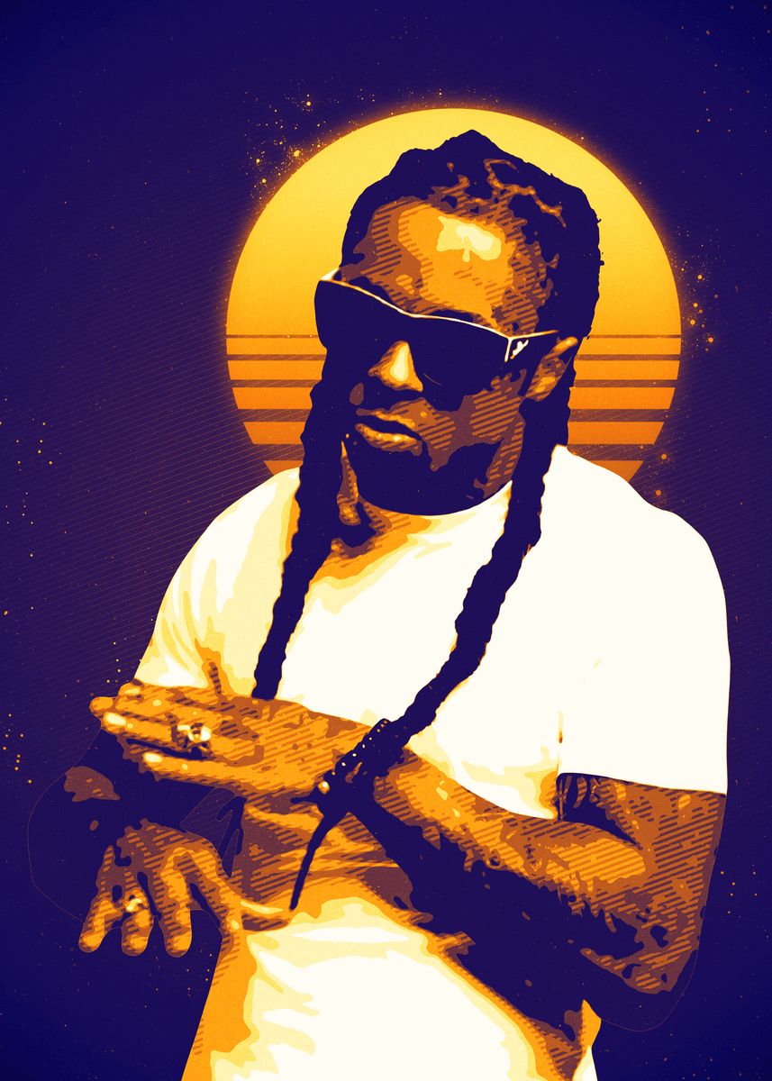'Lil Wayne Retro Portrait' Poster, picture, metal print, paint by ...
