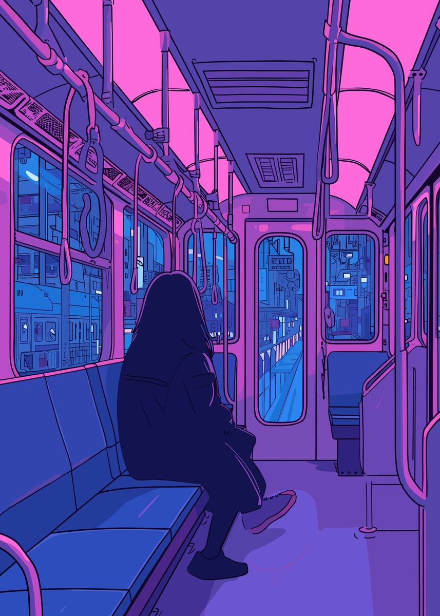 'Night Train Ride' Poster, picture, metal print, paint by Ray Mason | Displate