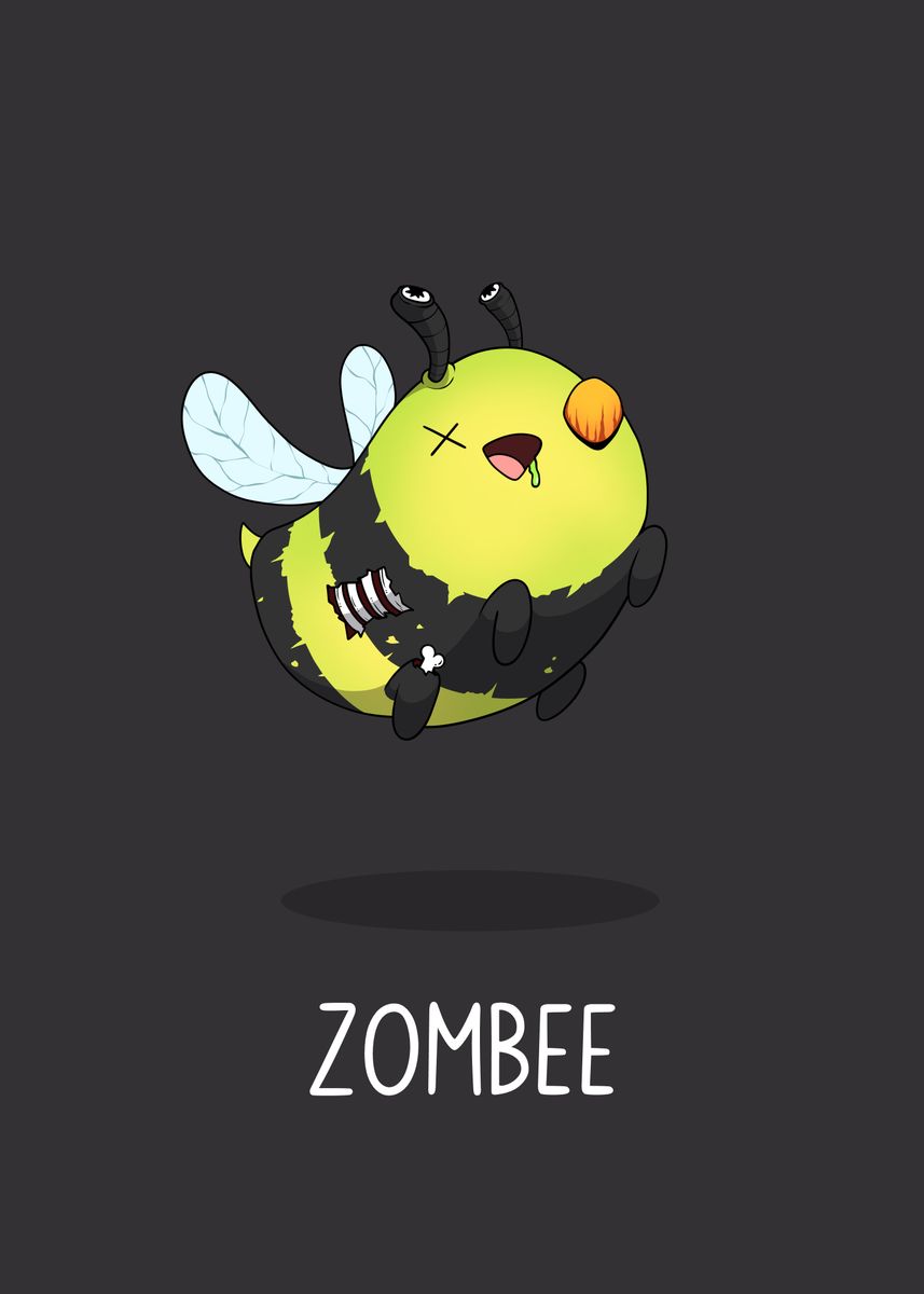 'Zombie Bee Illustration' Poster, picture, metal print, paint by ...