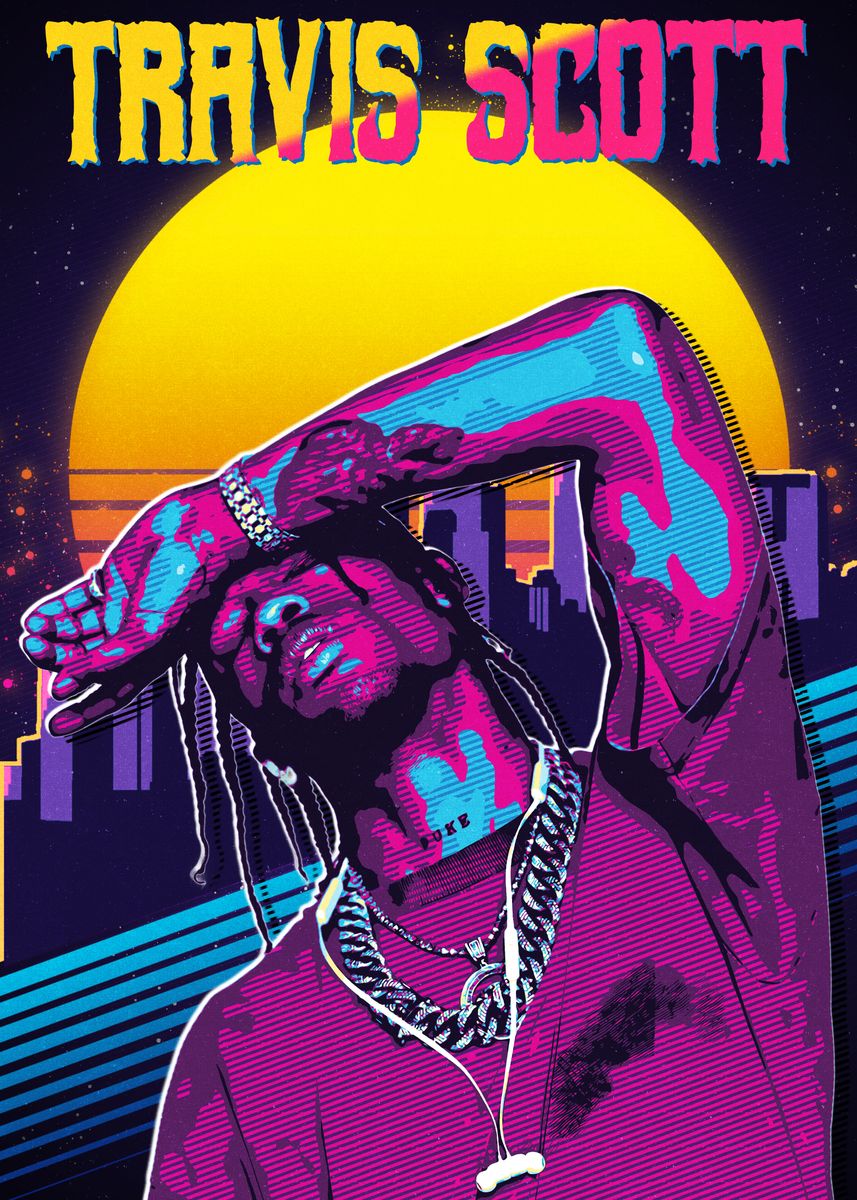 'Travis Scott ' Poster, picture, metal print, paint by Rose Art | Displate
