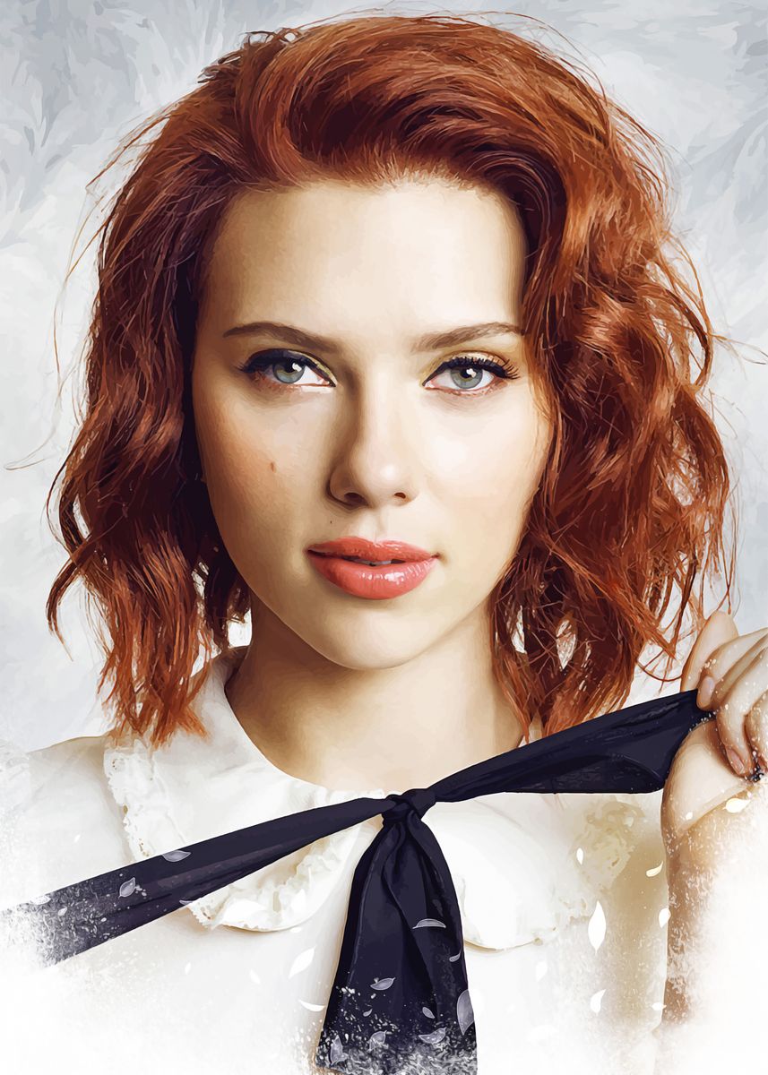 'Scarlett Johansson Portrait' Poster, picture, metal print, paint by ...