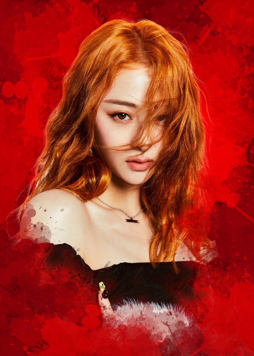 'Kpop Portrait Of Huh YunJin - LE SSERAFIM' Poster, picture, metal ...