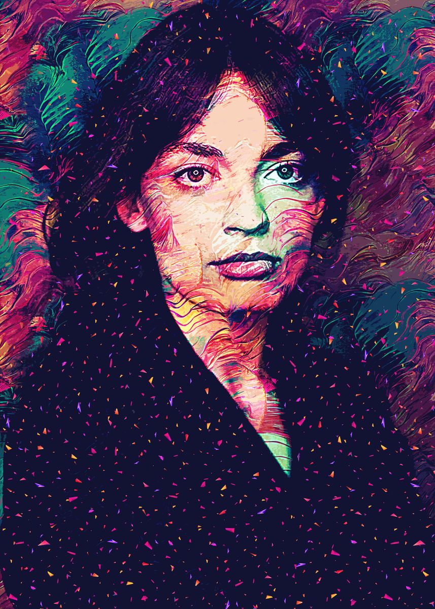 'Woman Portrait in Abstract Style' Poster, picture, metal print, paint ...
