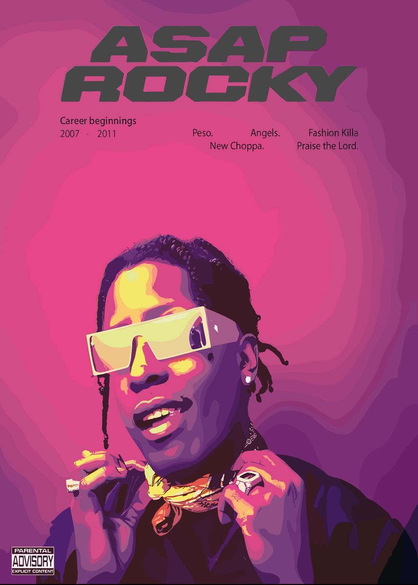 'ASAP Rocky Poster' Poster, picture, metal print, paint by Elg ...