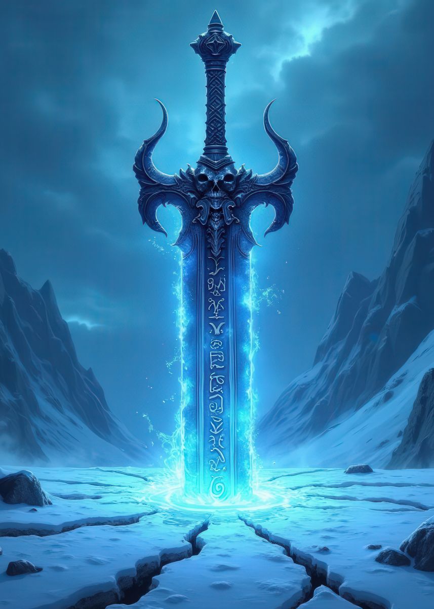 'Frost Sword' Poster, picture, metal print, paint by GLITCHED ART ...