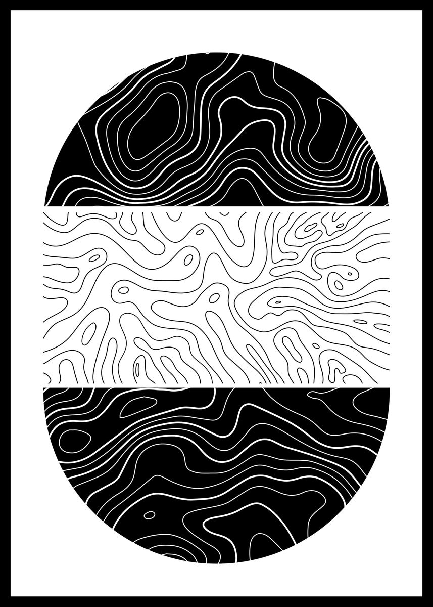 'Abstract Topographic Art' Poster, picture, metal print, paint by ...