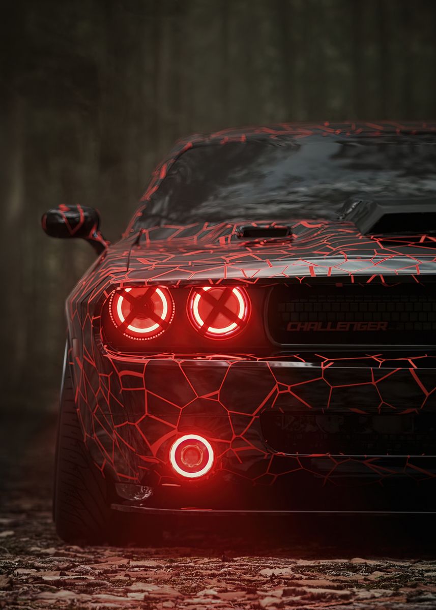 'Red Dodge Challenger' Poster, picture, metal print, paint by Ericc ...