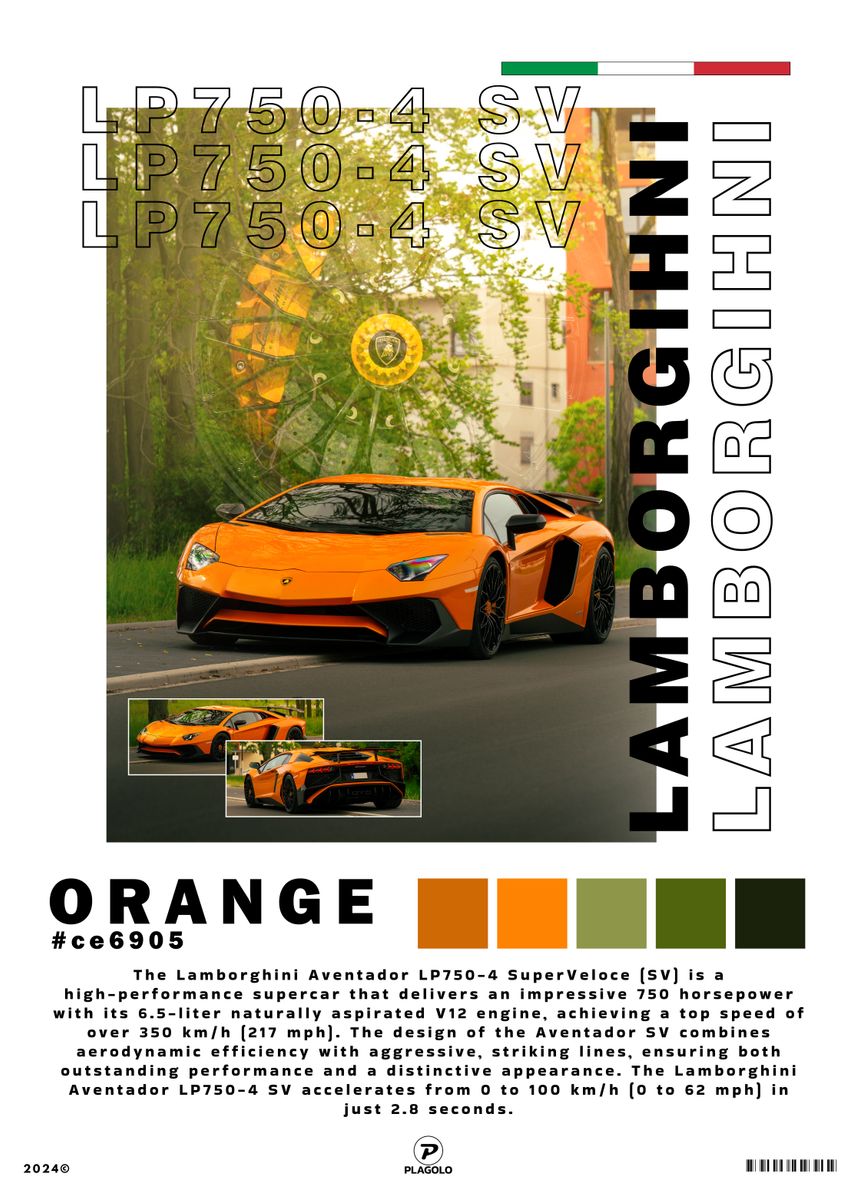 'Lamborghini Aventador LP750-4 SV' Poster, picture, metal print, paint ...