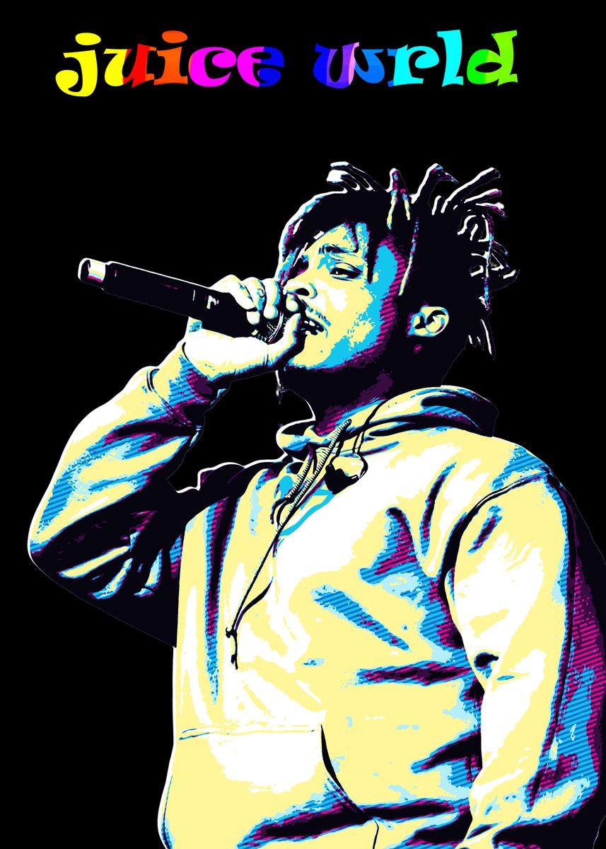 'Juice Wrld Pop Art Portrait' Poster, picture, metal print, paint by ...