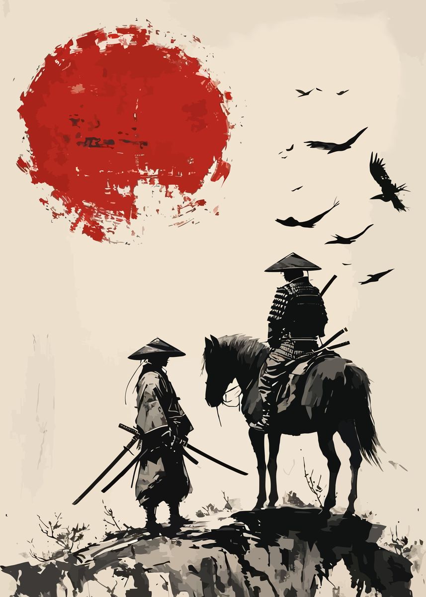 'Samurai Under Red Sun' Poster, picture, metal print, paint by Yllar ...
