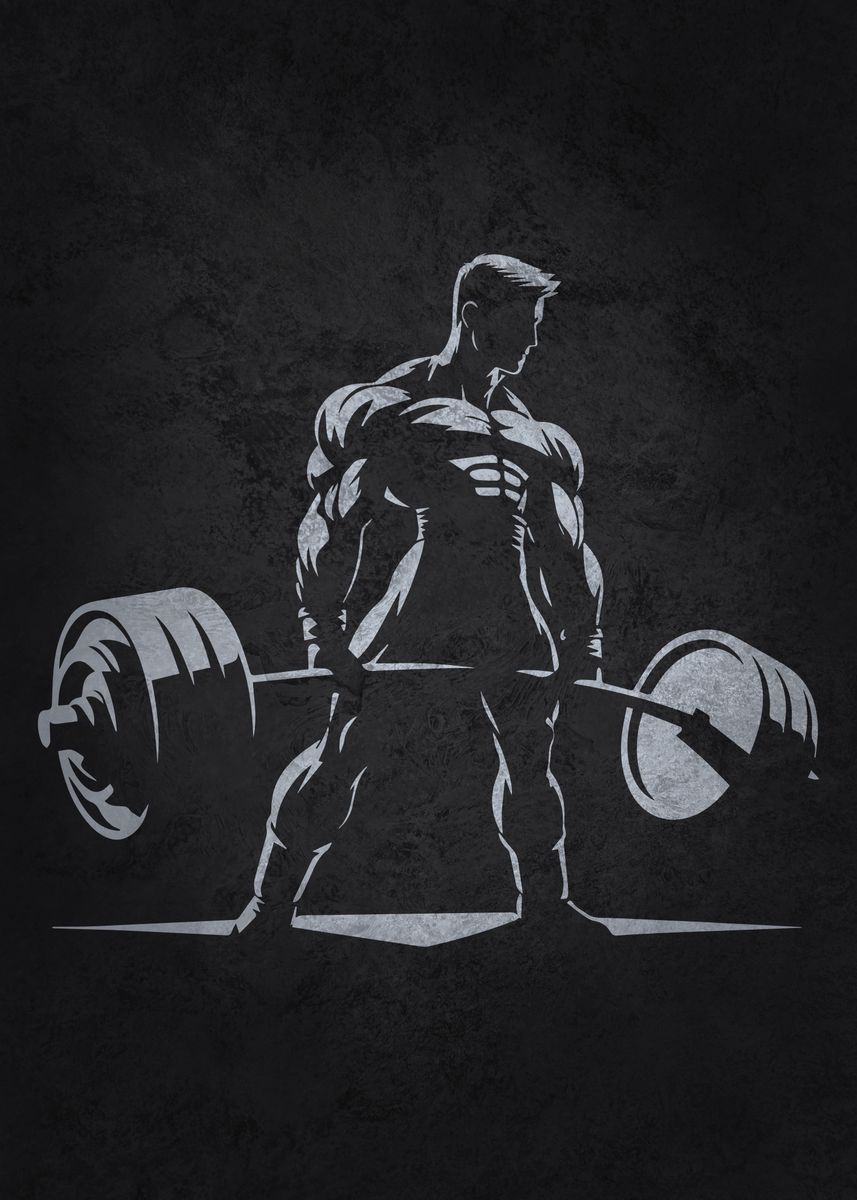 'Bodybuilder Deadlift' Poster, picture, metal print, paint by CHAN ...