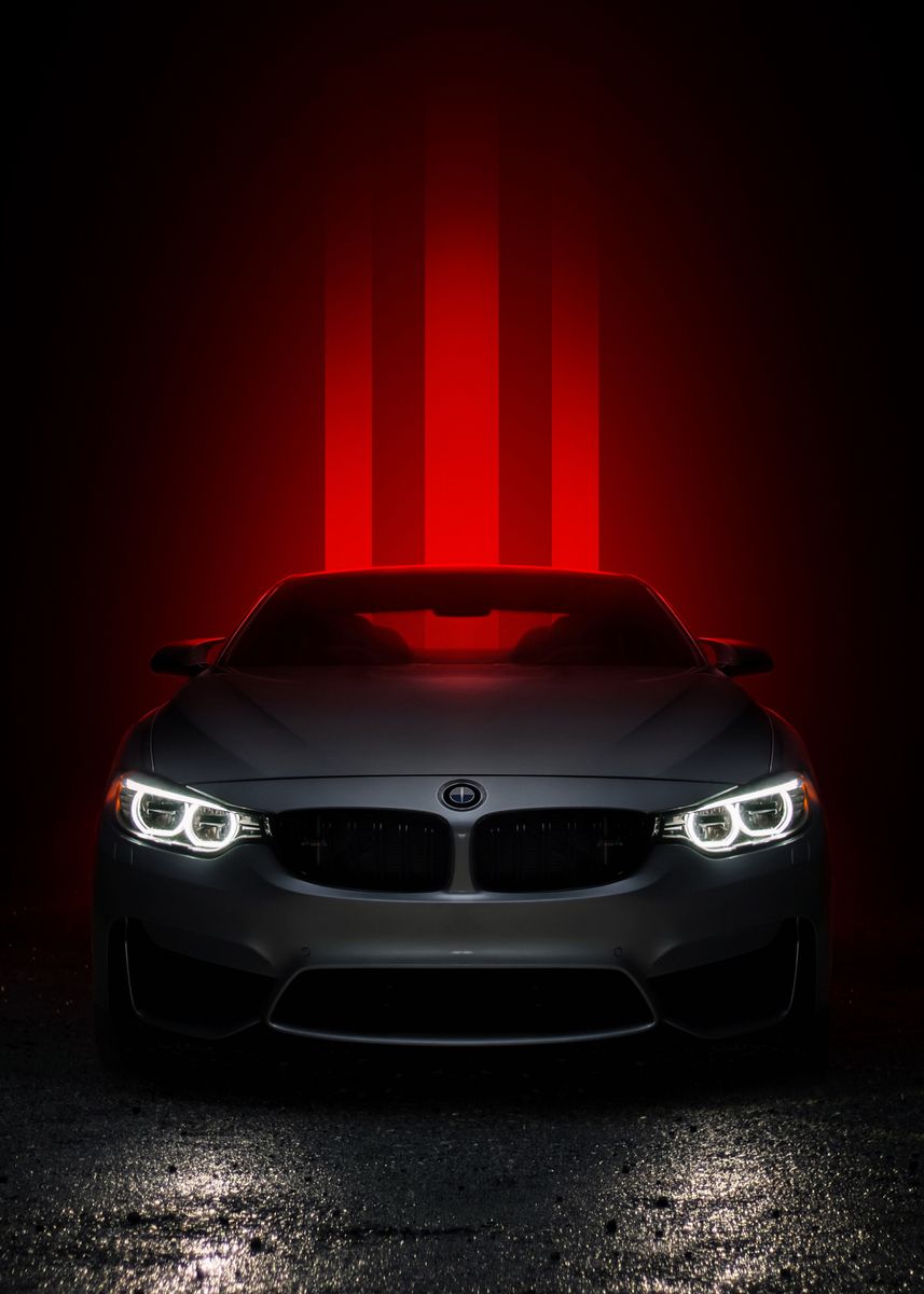 'BMW M4 in Red Light' Poster, picture, metal print, paint by Ericc ...