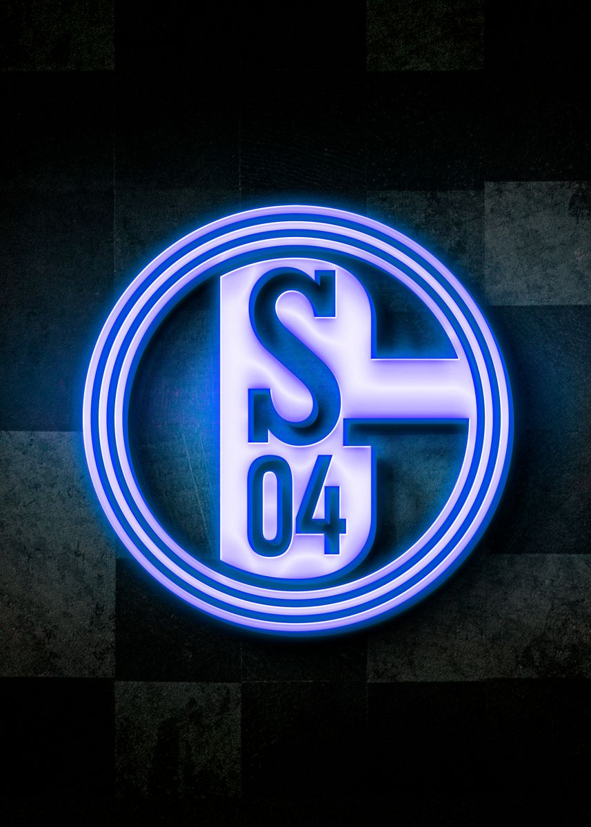 'Schalke 04 Neon Logo' Poster, picture, metal print, paint by capture ...