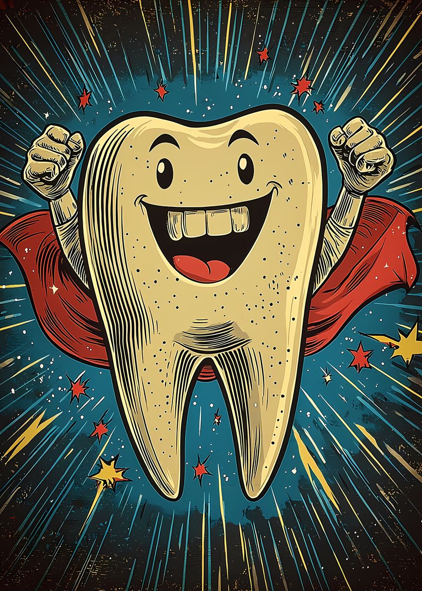 'Heroic Tooth Power' Poster, picture, metal print, paint by ...