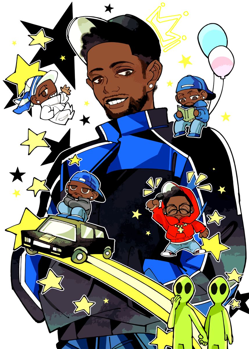 'J. COLE RAPPER' Poster, picture, metal print, paint by Balint Rag ...