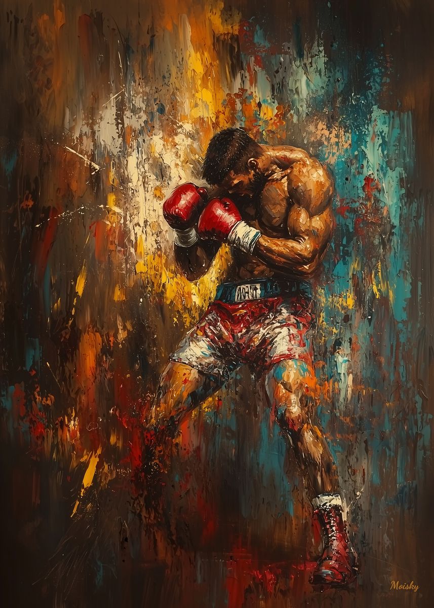 'Boxing Champion Abstract Art' Poster, picture, metal print, paint by ...