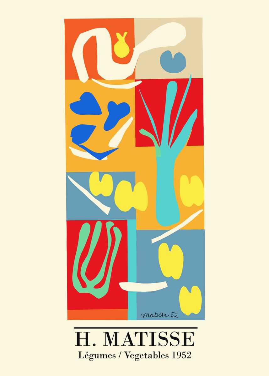 'Matisse Vegetables Kitchen Abstract' Poster, picture, metal print ...