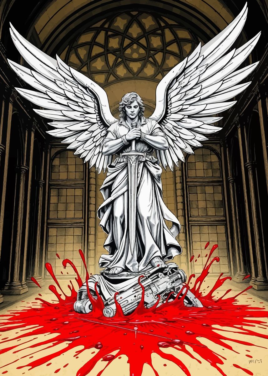 'Angel of Death' Poster, picture, metal print, paint by DEGUZMAN | Displate