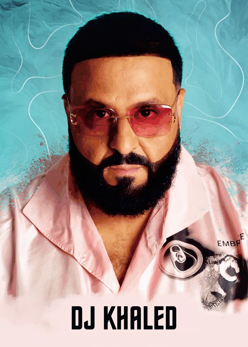 'DJ Khaled' Poster, picture, metal print, paint by Micho Abstract ...