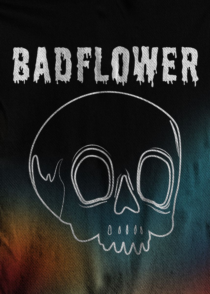 'Badflower Skull Graphic' Poster, picture, metal print, paint by Glengs ...