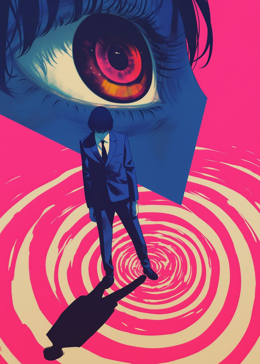 'Anime Eye and Man' Poster, picture, metal print, paint by Tomorrow ...