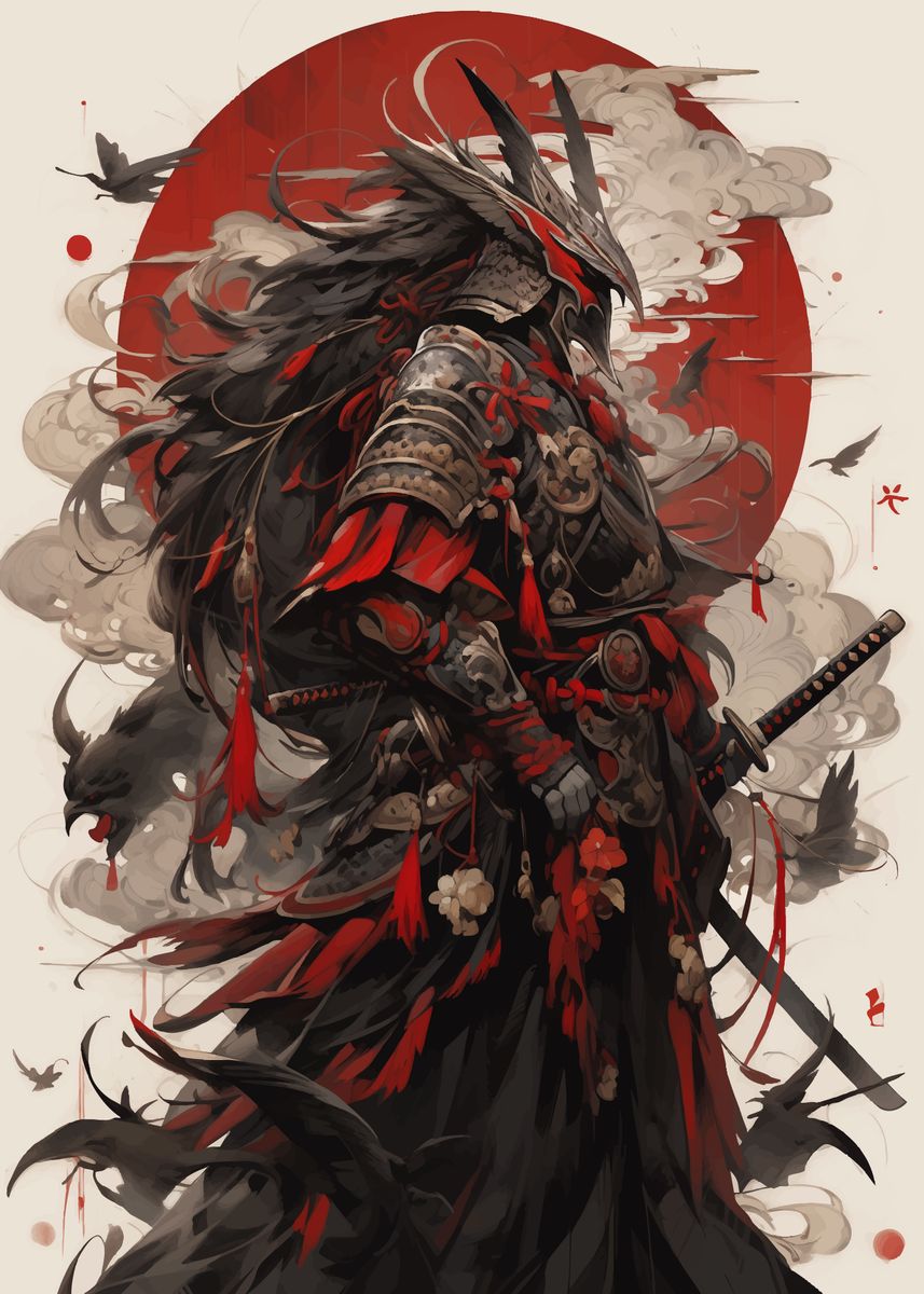 'Raven Samurai of Shadows' Poster, picture, metal print, paint by Space ...
