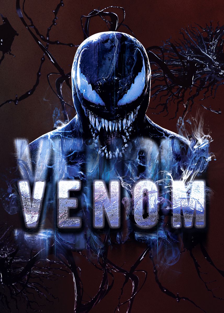 'Fierce Venom Blue' Poster, picture, metal print, paint by Marvel ...