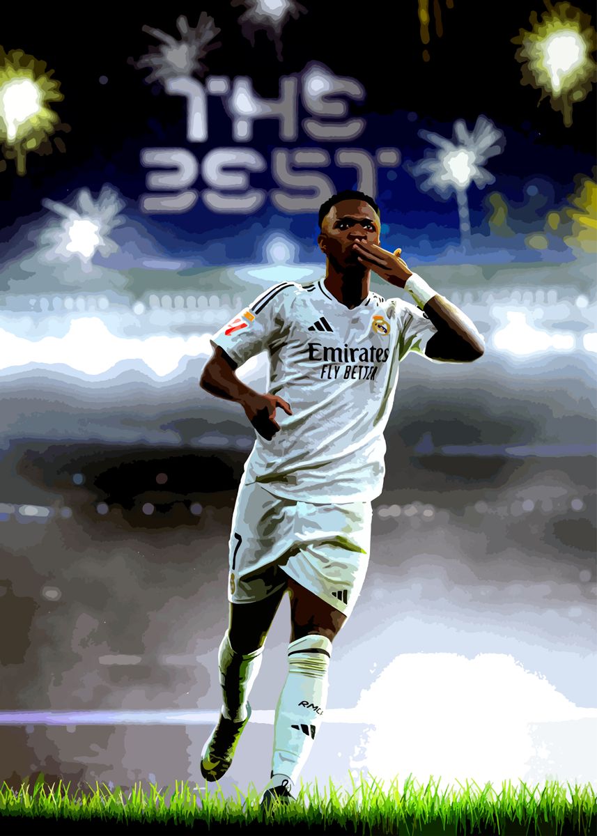 'Vinicius Jr' Poster, picture, metal print, paint by PIECEE | Displate