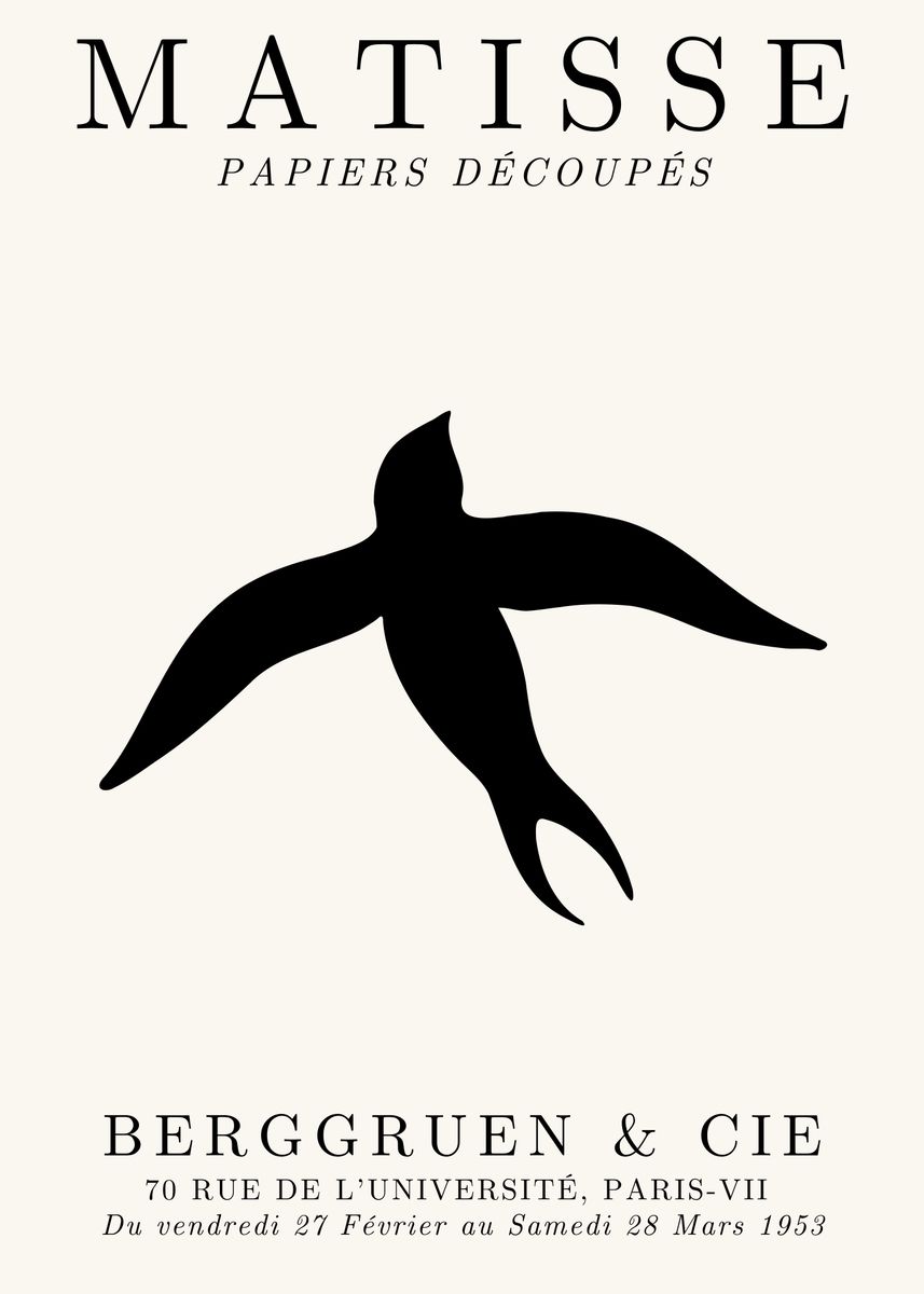 'Matisse Bird Cutout Poster' Poster, picture, metal print, paint by ...