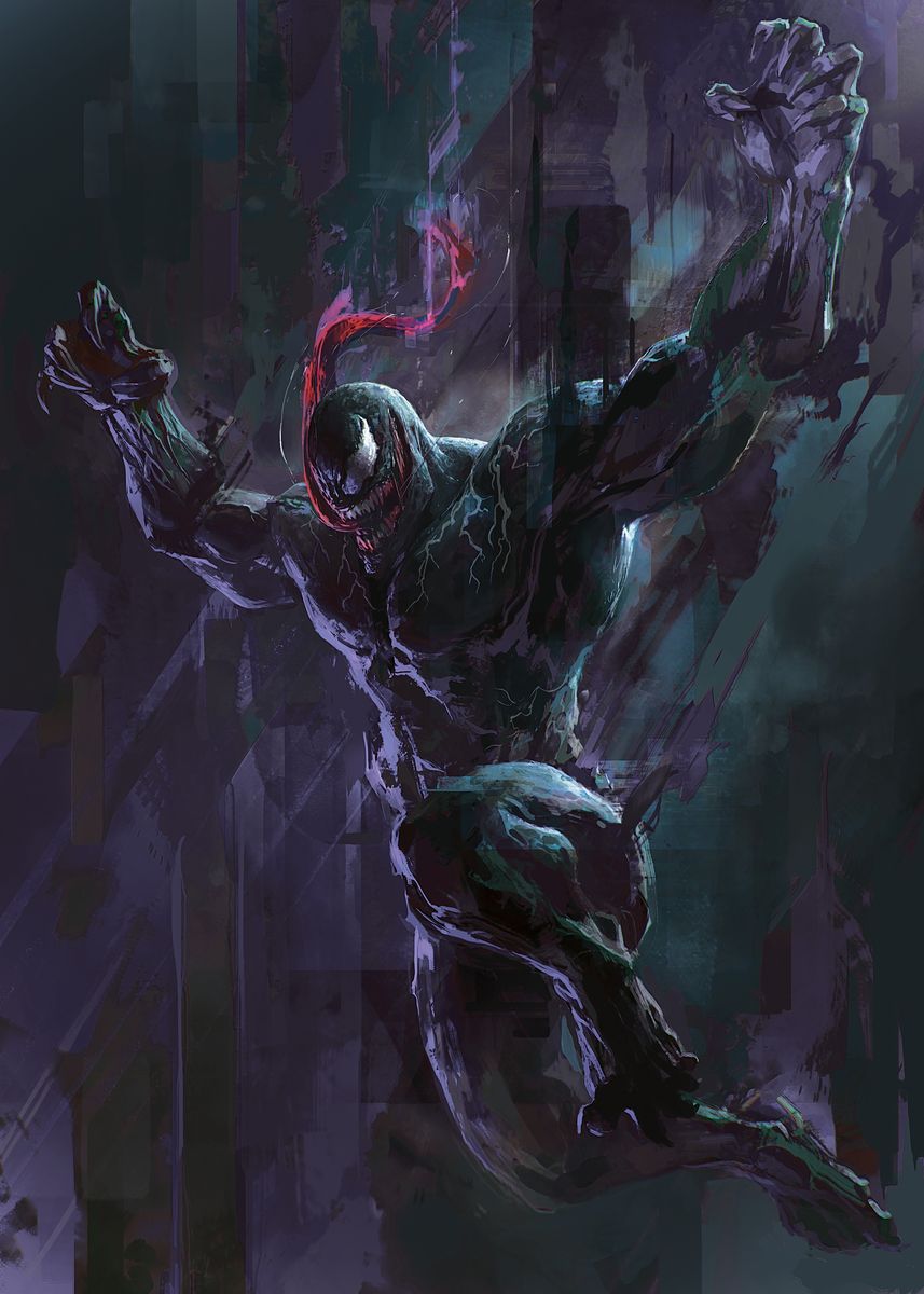 'Venom Painted Movement' Poster, picture, metal print, paint by Marvel ...