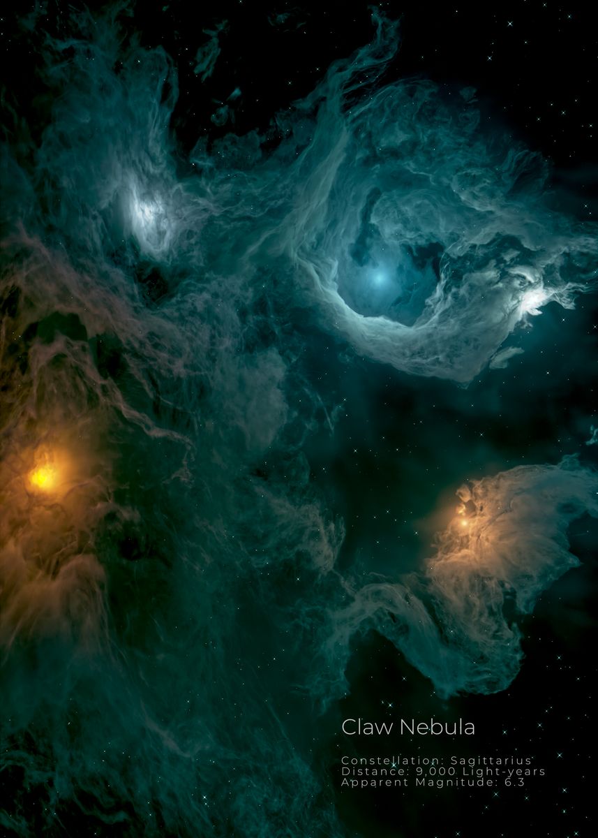 'Claw Nebula' Poster, picture, metal print, paint by 7bitretro | Displate